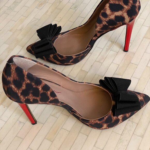 Betsey Johnson | Shoes | Betsey Johnson Prince Satin Leopard Print Red ...